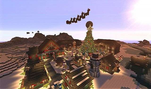 Minecraft - Секретная деревня Деда Мороза (Северный полюс)